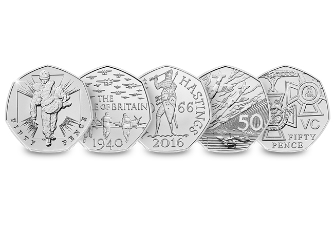 The five 50p coins RE-ISSUED to celebrate British Military History ...